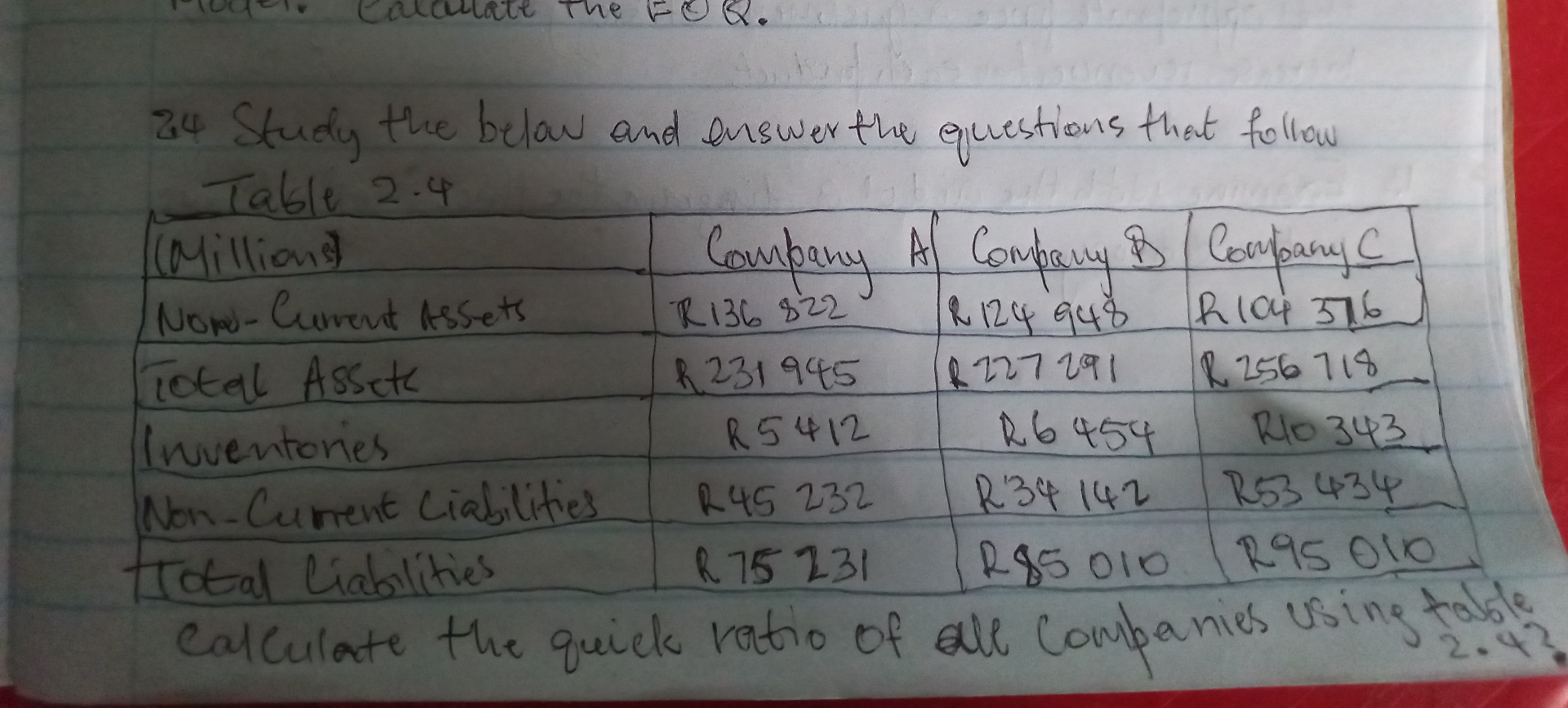 Solved 24 ﻿Study the below and enswer the equestions that | Chegg.com