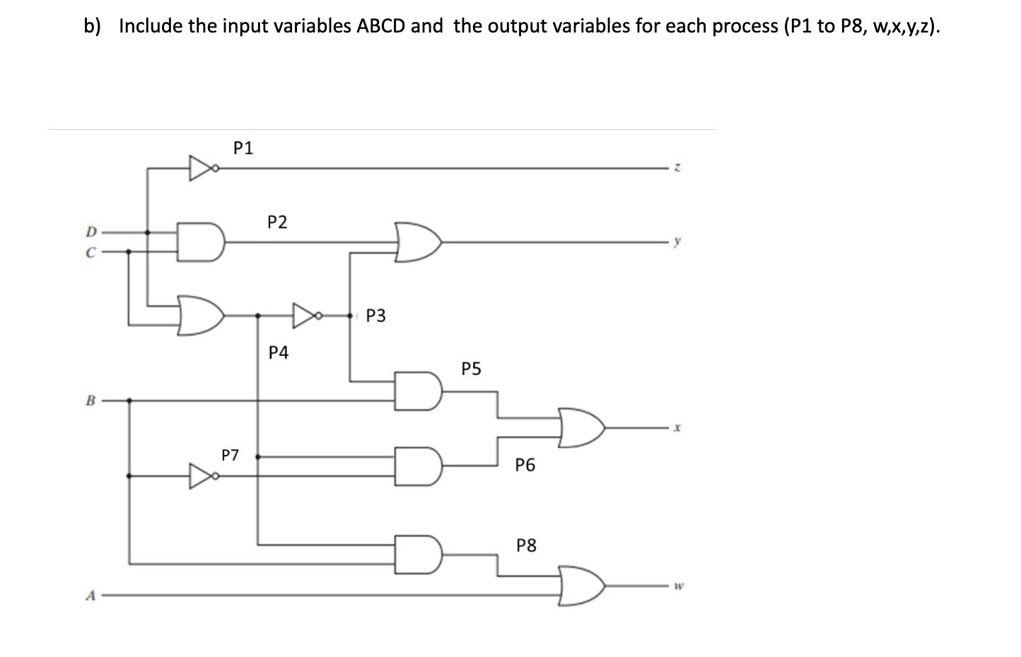 Solved b) ﻿Include the input variables ABCD and the output | Chegg.com
