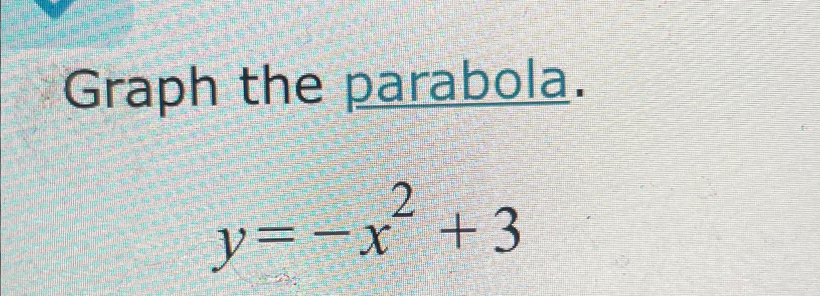Solved Graph the parabola.y=-x2+3 | Chegg.com