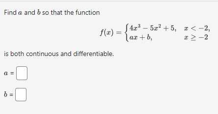 Solved Find a and b ﻿so that the | Chegg.com