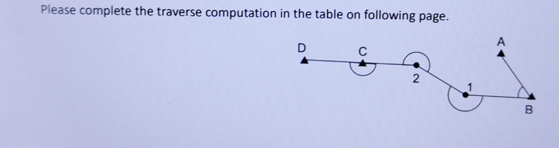 Solved Please complete the traverse computation in the table | Chegg.com