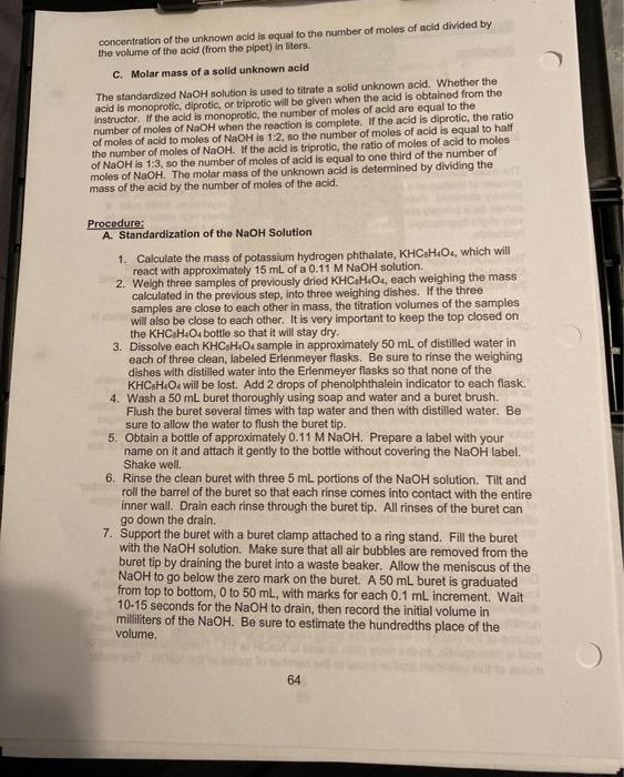 Experiment 4 A Volumetric Analysis Date Name Lab | Chegg.com