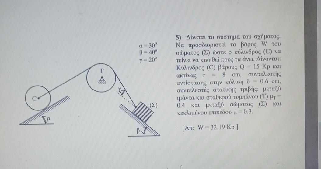 Solved 5) Δίνεται το σύστημα του σχήματος. Να προσδιοριστεί | Chegg.com