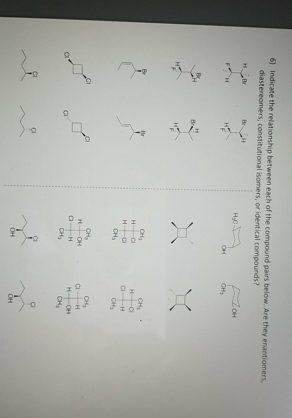 Solved Chemistry 2010 Fall 20 Stereochemistry Practice | Chegg.com