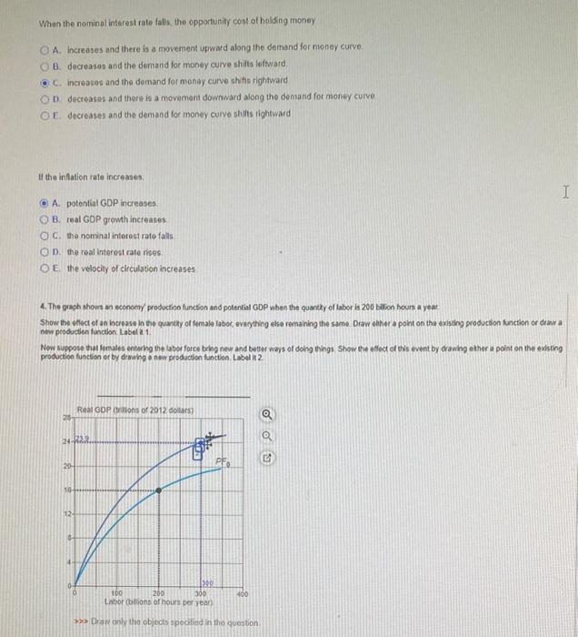 Solved When the nominal interest rate falls the opportunity | Chegg.com