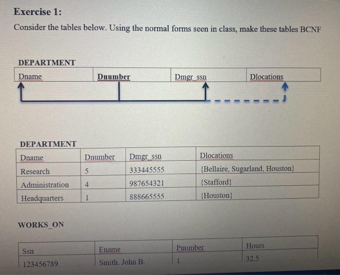 Solved Exercise 1: Consider the tables below. Using the | Chegg.com