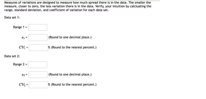Solved Consider the following two sample data sets displayed | Chegg.com