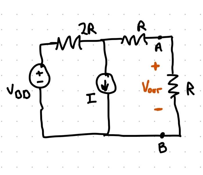 Solved given the circuit aboveand R = 1k, VDD = 14V, I = | Chegg.com