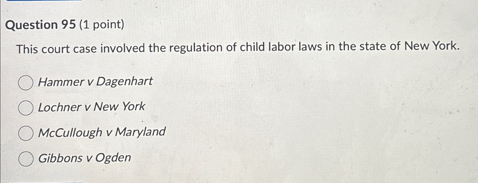 Solved Question 95 (1 ﻿point)This court case involved the | Chegg.com