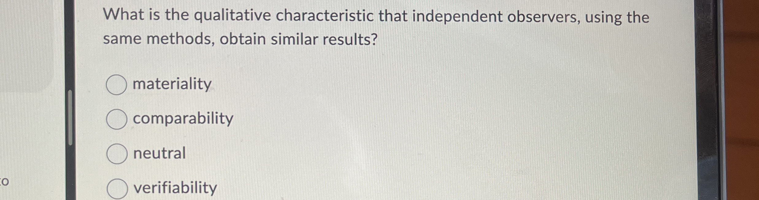 Solved What is the qualitative characteristic that | Chegg.com