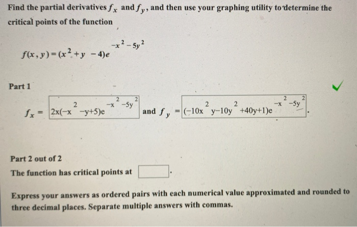 Solved Find the partial derivatives fx and fy, and then use | Chegg.com