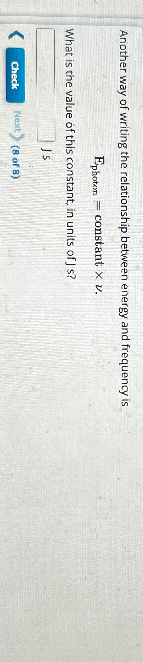 Solved Another way of writing the relationship between | Chegg.com