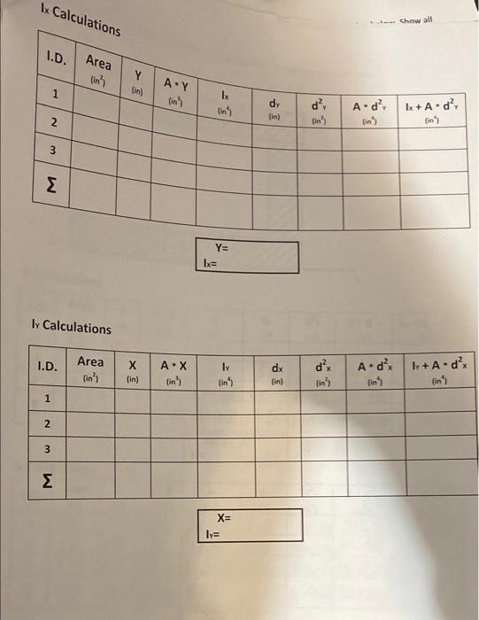 Solved 1 Given the composite section below, calculate Ix and | Chegg.com