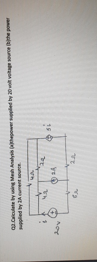 Solved Q2.Calculate by using Mesh Analysis (a)thepower | Chegg.com