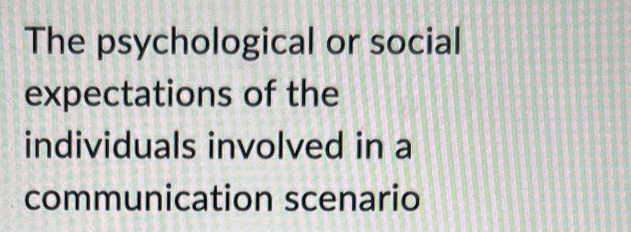 Solved The psychological or social expectations of the | Chegg.com