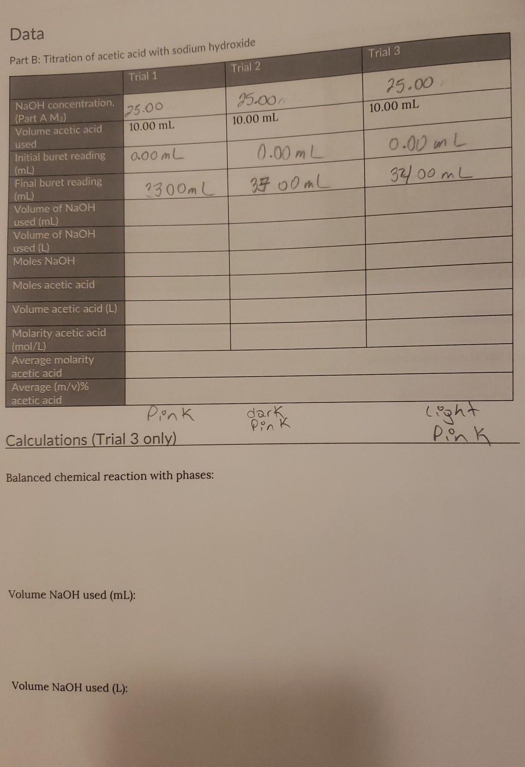 Solved Section #: Date: Calculations (Trial 3 only) Moles | Chegg.com