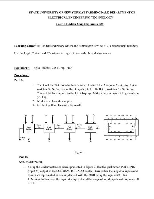 Learning Objective: Understand binary adders and | Chegg.com