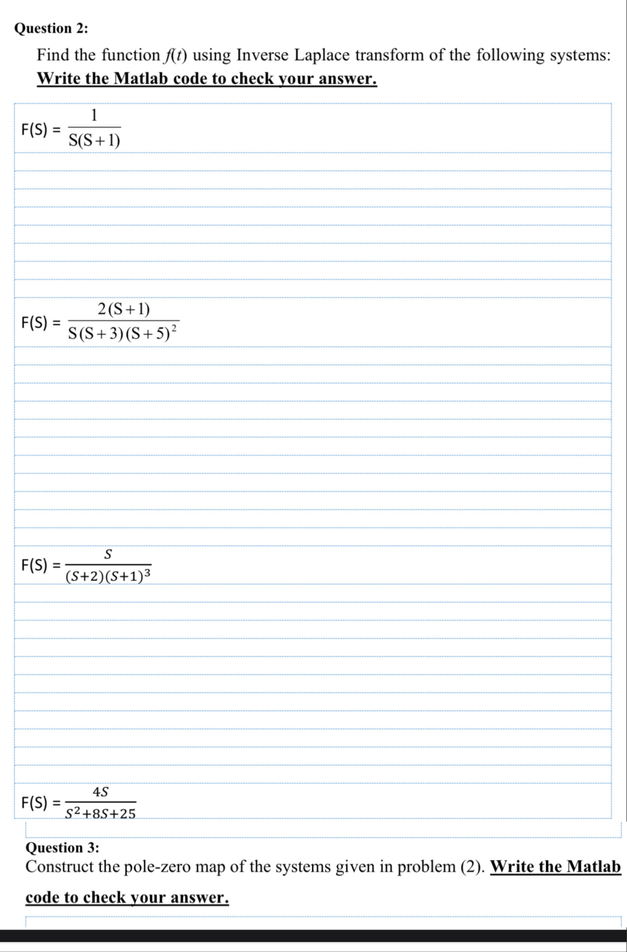 Solved Question 2:Find the function f(t) ﻿using Inverse | Chegg.com
