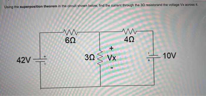 Solved Using the superposition theorem in the circuit shown | Chegg.com