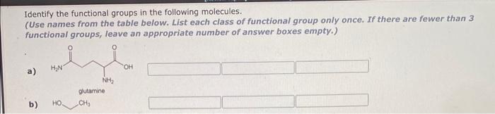 Solved Identify the functional groups in the following | Chegg.com