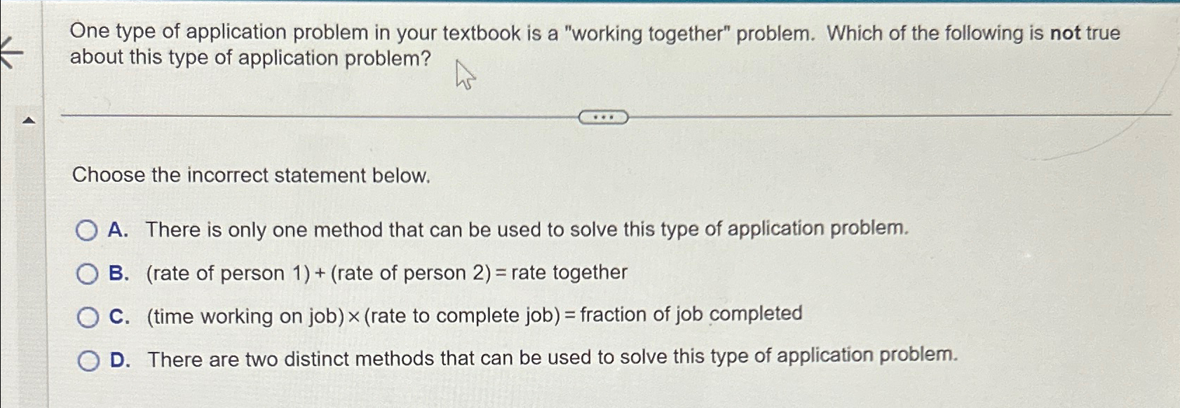 Solved One type of application problem in your textbook is a | Chegg.com