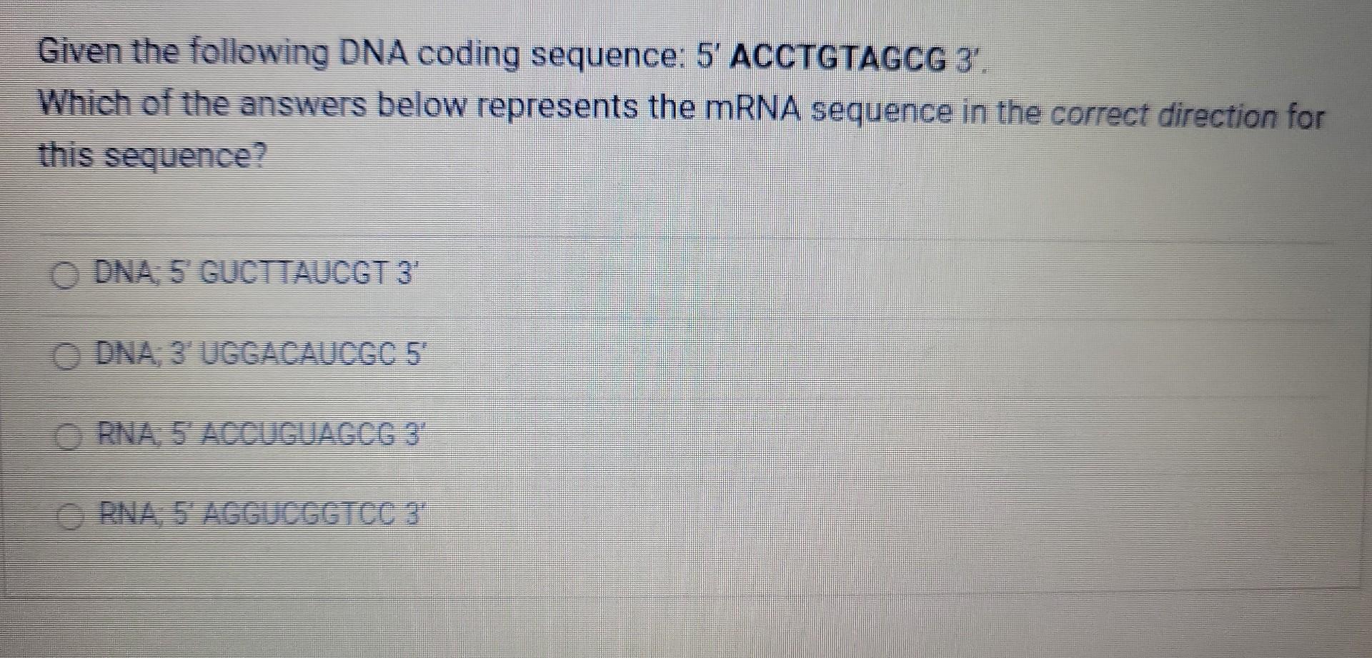 Solved Which of the following 3 letter codon sequence serves | Chegg.com
