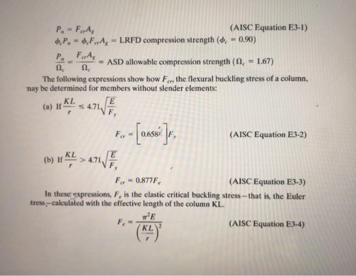 Solved 1. Determine the LRFD & ASD load carrying capacity of | Chegg.com