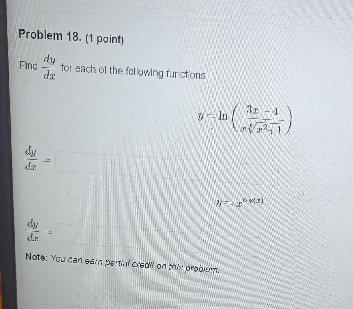 Solved Find Dxdy For Each Of The Following Functions