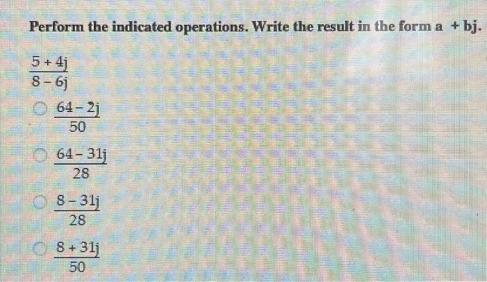 Solved Perform the indicated operations. Write the result in | Chegg.com