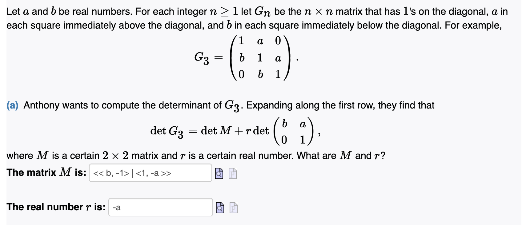 Solved Let a and b ﻿be real numbers. For each integer n≥1 | Chegg.com