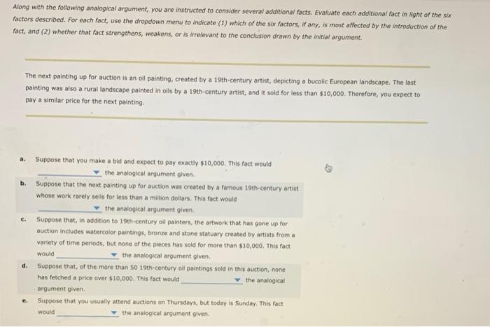 Solved Along with the following analogical argument, you are | Chegg.com
