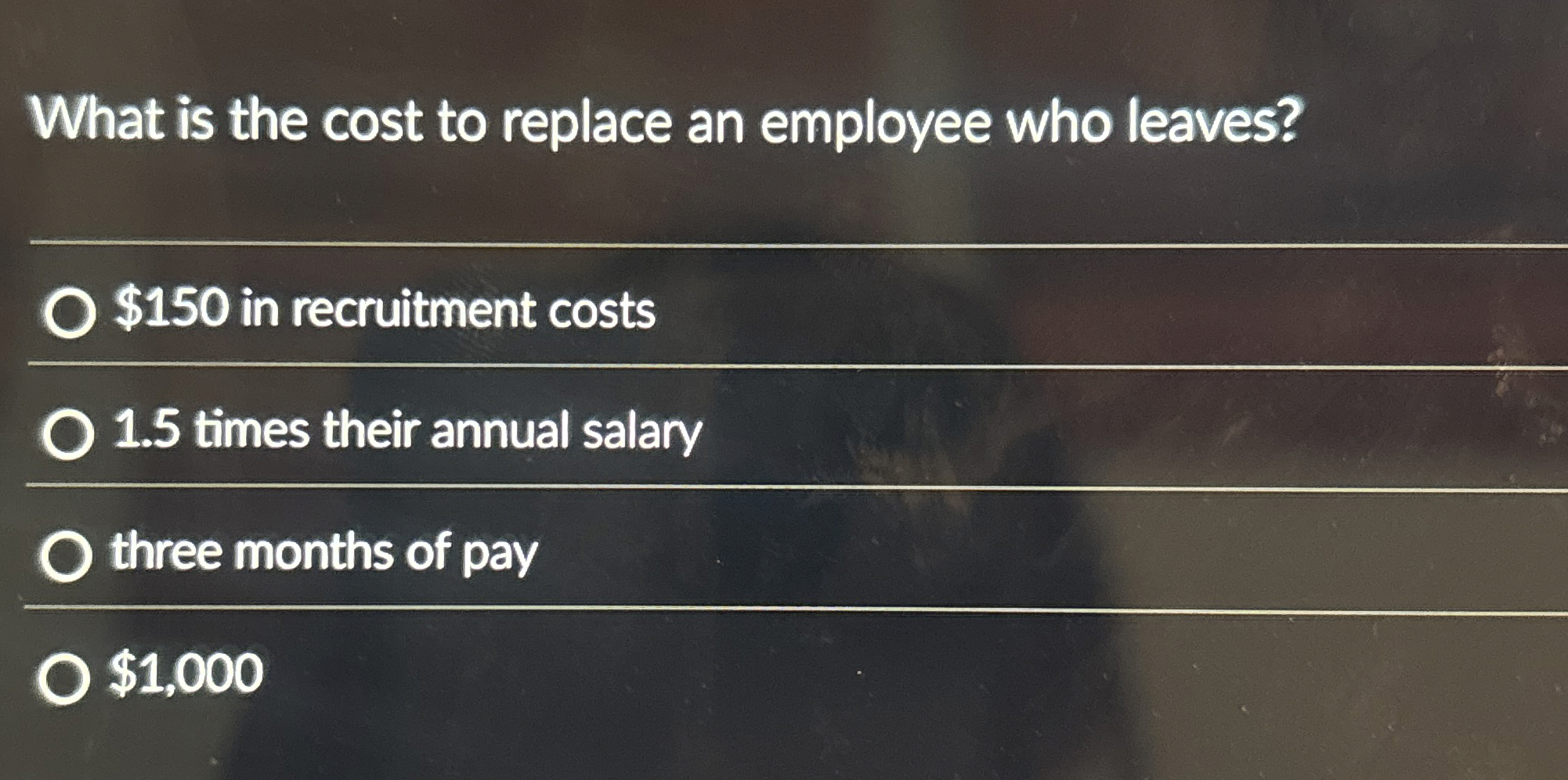 Solved What is the cost to replace an employee who | Chegg.com