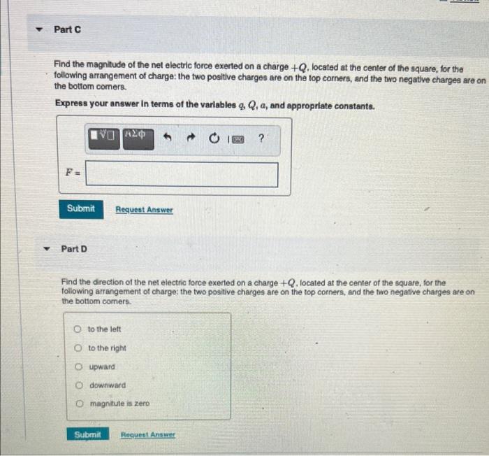 Solved Y Part A Find The Magnitude Of The Net Electric Force