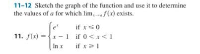 Solved 11-12 Sketch the graph of the function and use it to | Chegg.com