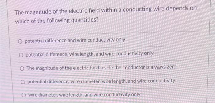 Solved The magnitude of the electric field within a | Chegg.com