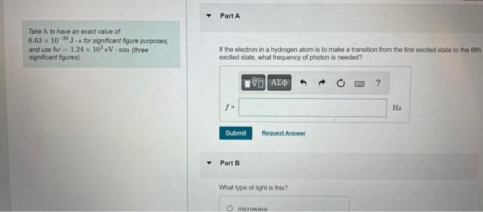 Solved Take h to have an exact value of 6.63×10−34 J. s for | Chegg.com