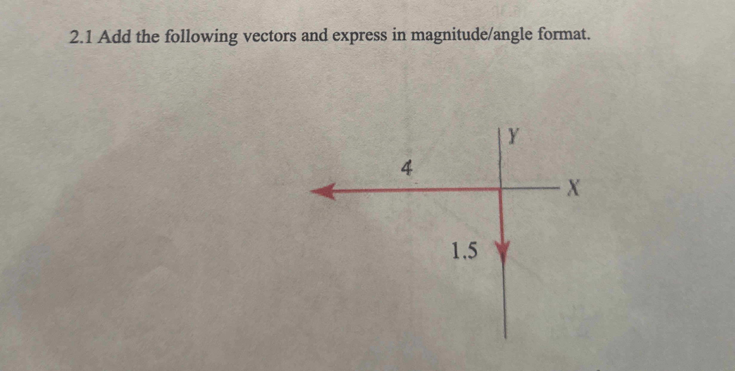 Solved 2.1 ﻿Add the following vectors and express in | Chegg.com