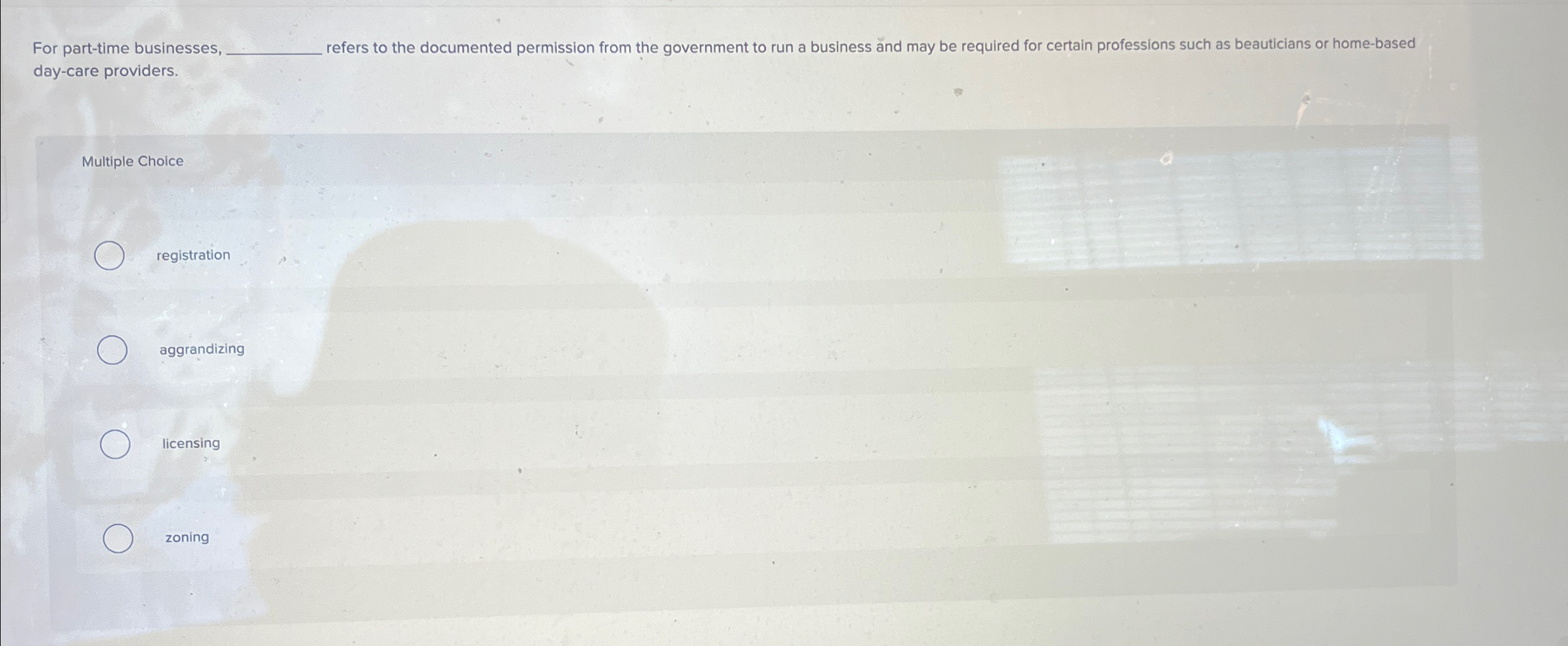 Solved For part-time businesses, ﻿'efers to the documented | Chegg.com