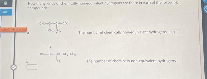 How many kinds of chemically non-equivalent hydrogens | Chegg.com