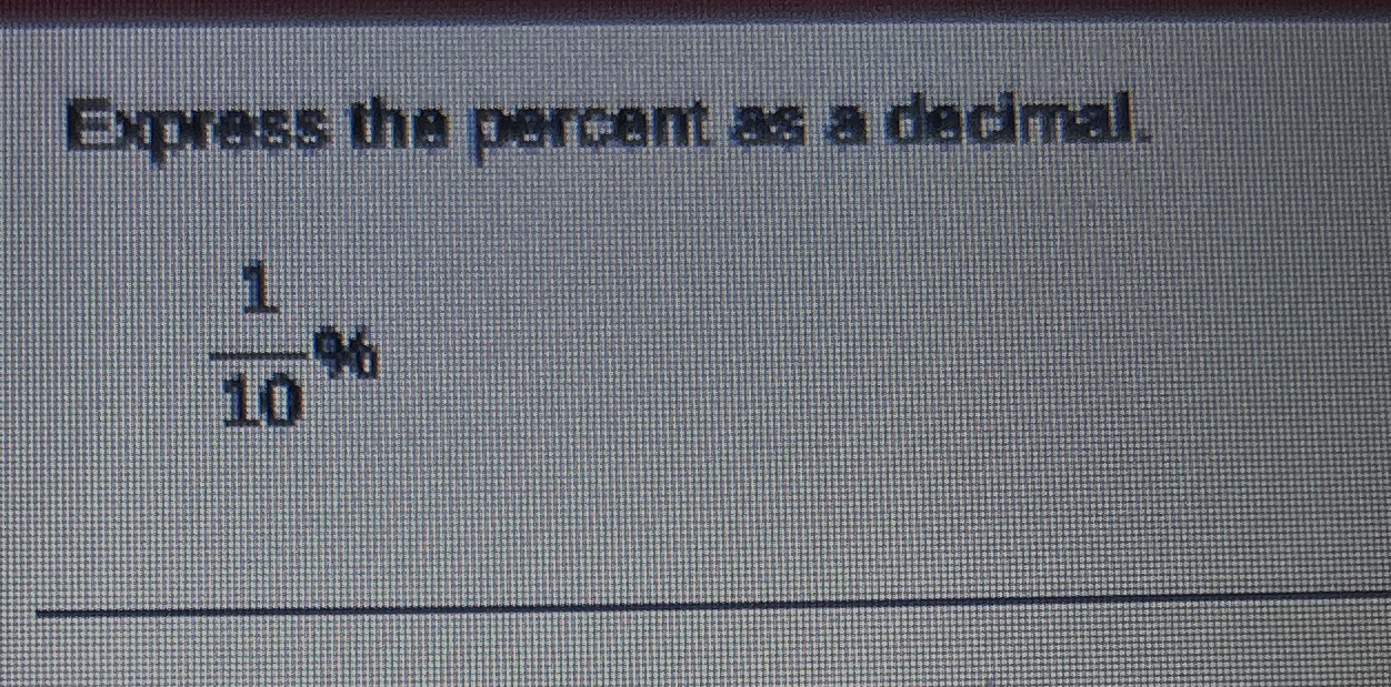 Solved Express tha percent as a decimal.110% | Chegg.com