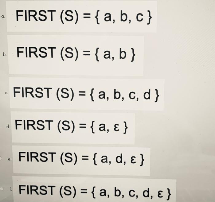 Solved Compute FIRST and FOLLOW for the following grammar | Chegg.com