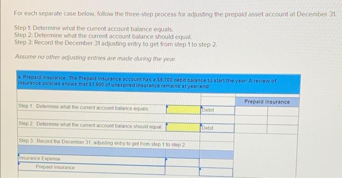 Solved For each separate case below, follow the three-step | Chegg.com