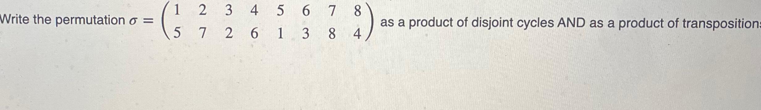 Solved Write the permutation | Chegg.com
