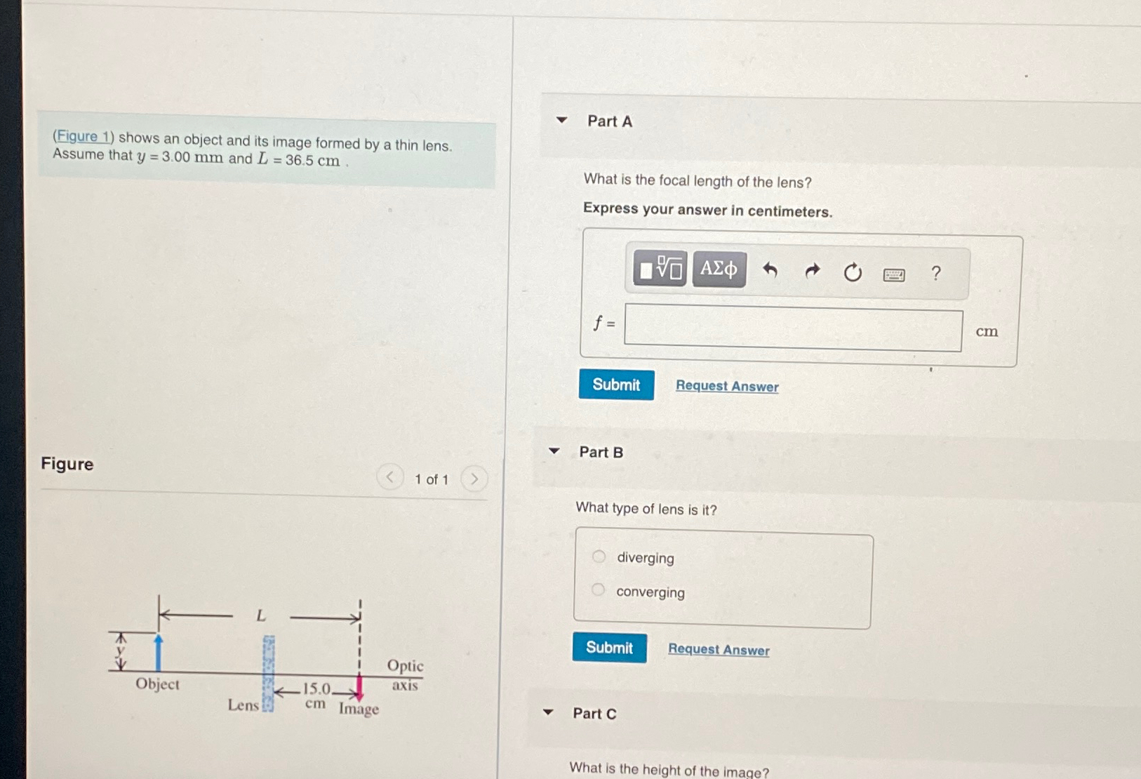Solved (Figure 1) ﻿shows an object and its image formed by a | Chegg.com
