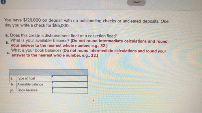 Solved Saved You have $129,000 on deposit with no | Chegg.com