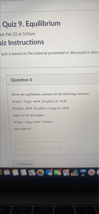 Solved Quiz 9. Equilibrium ed: Feb 22 at 3:01pm uiz | Chegg.com