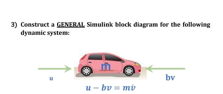 Solved 3) Construct a GENERAL Simulink block diagram for the | Chegg.com