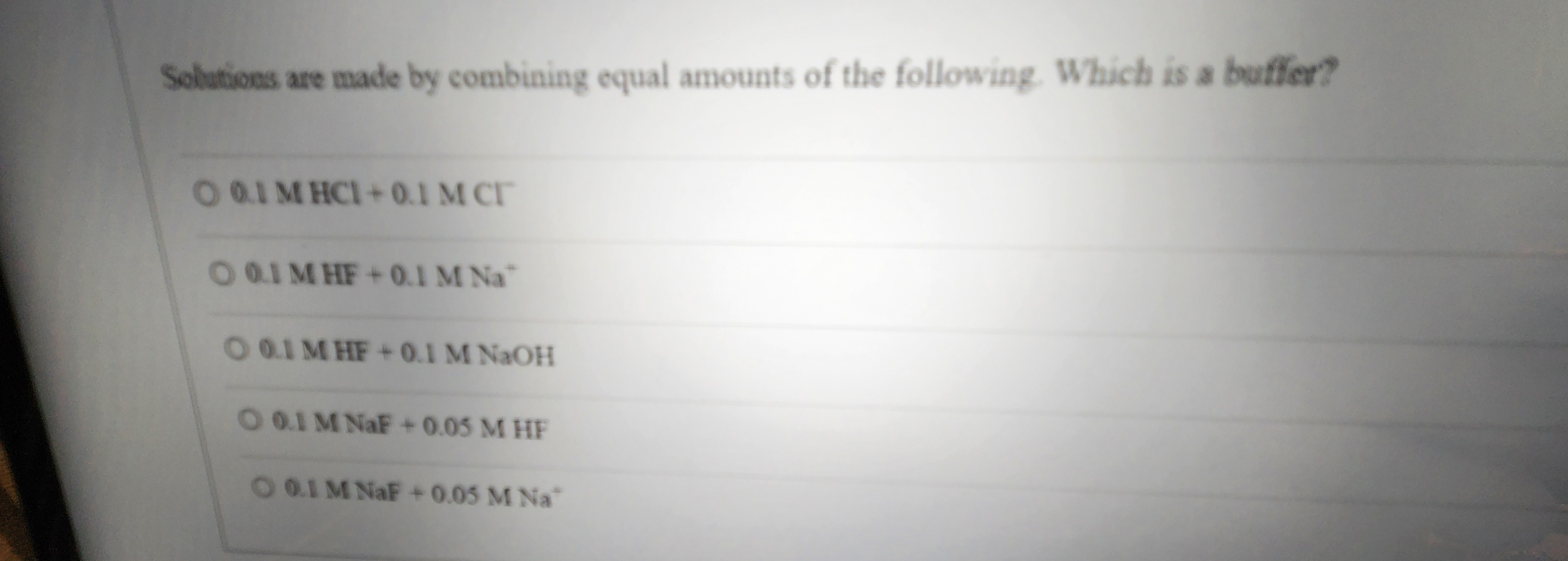 Solved Solutions are made by combining equal amounts of the | Chegg.com