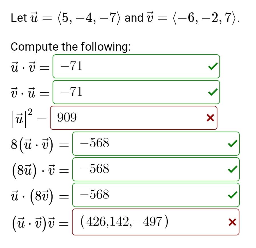 Solved Let vec(u)=(:5,-4,-7:) and | Chegg.com Solved Let vec(u)=(:5,-4,-7:) and | Chegg.com