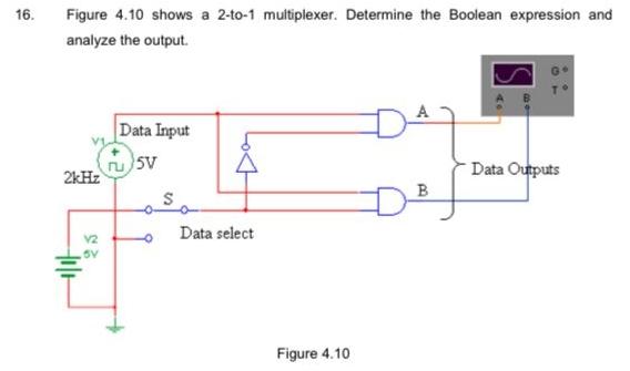 Figure 4.10 ﻿shows a 2 -to-1 ﻿multiplexer. Determine | Chegg.com